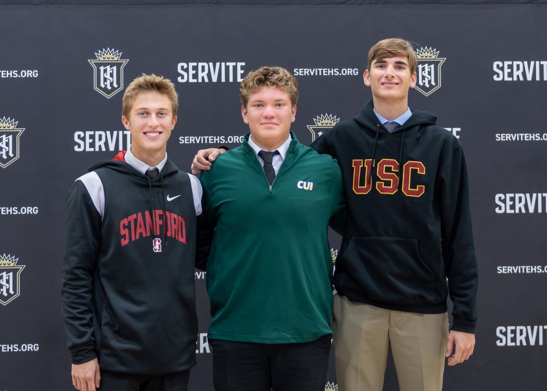Three Servite athletes sign letters of intent in ceremony on campus